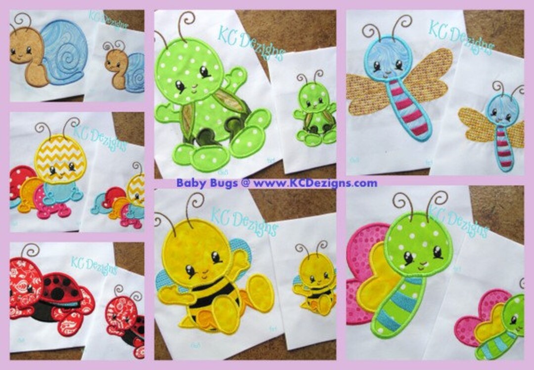 Baby Bugs Full Set Machine Applique Embroidery Design - Baby Bugs ...