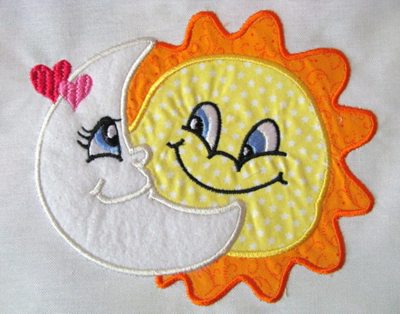 Little Moon 04 Machine Applique Embroidery Design - Baby Moon and Sun ...