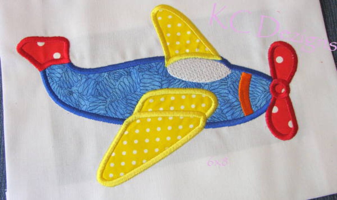 Cute Plane Machine Applique Embroidery Design Plane Applique - Etsy