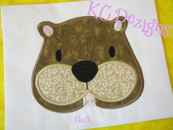 Beaver Face Machine Applique Embroidery Design | Etsy