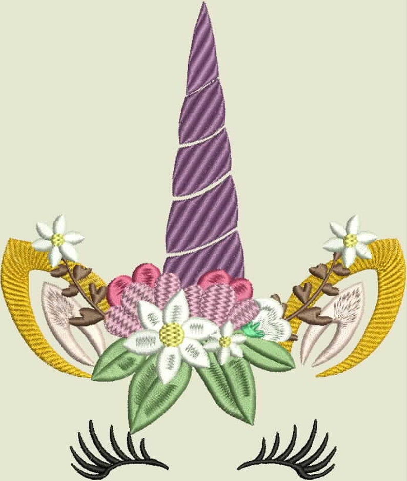 Unicorn Face 04 Machine Embroidery Design - Unicorn Face - Unicorn Face ...
