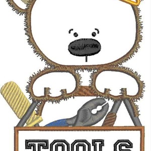 Boy Toy Bear 04 Machine Applique Embroidery Design - Bear Applique ...