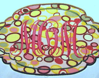 Frames 01 Machine Applique Embroidery Design Monogram Frame | Etsy