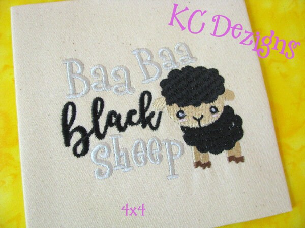 Nursery Rhyme Baa Baa Black Sheep Machine Embroidery Design | Etsy