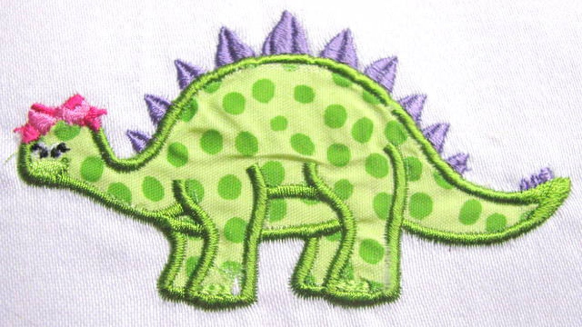 Girly Dinosaurs 03 Machine Applique Embroidery Design - Etsy