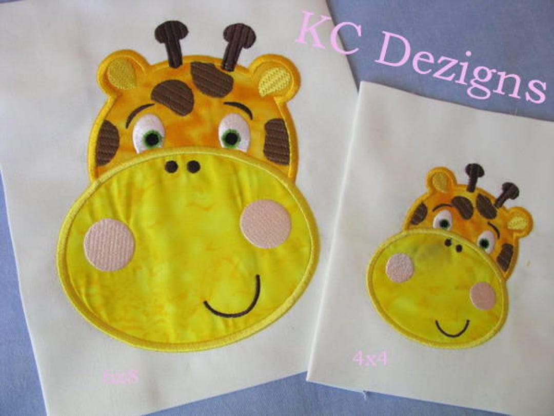 Giraffe Face Machine Applique Embroidery Design - Giraffe Face Applique ...