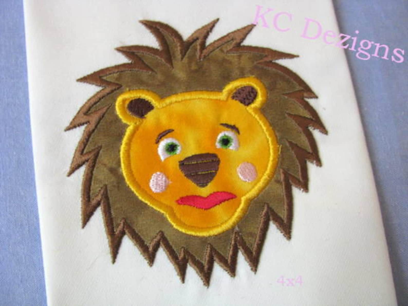 Lion Face Machine Applique Embroidery Design - Lion Face Applique ...
