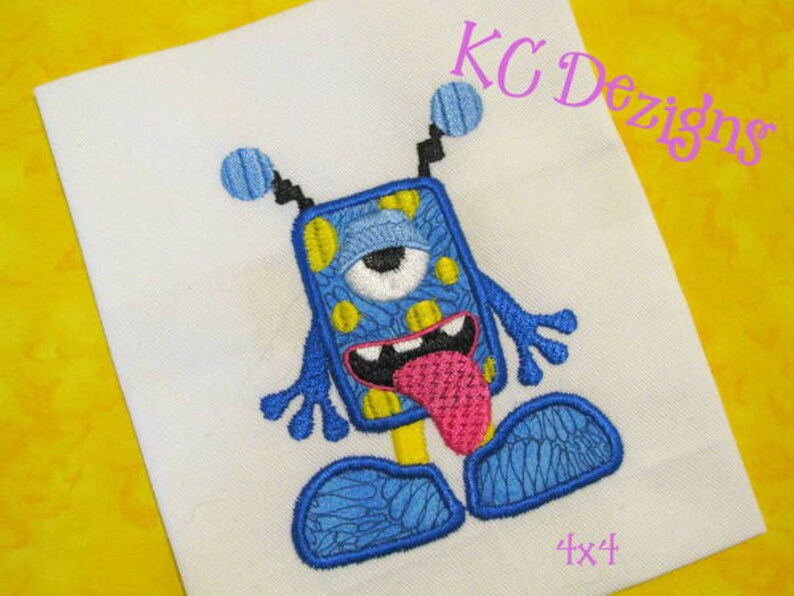 Goofy Monster 02 Machine Applique Embroidery Design - Goofy Monster ...