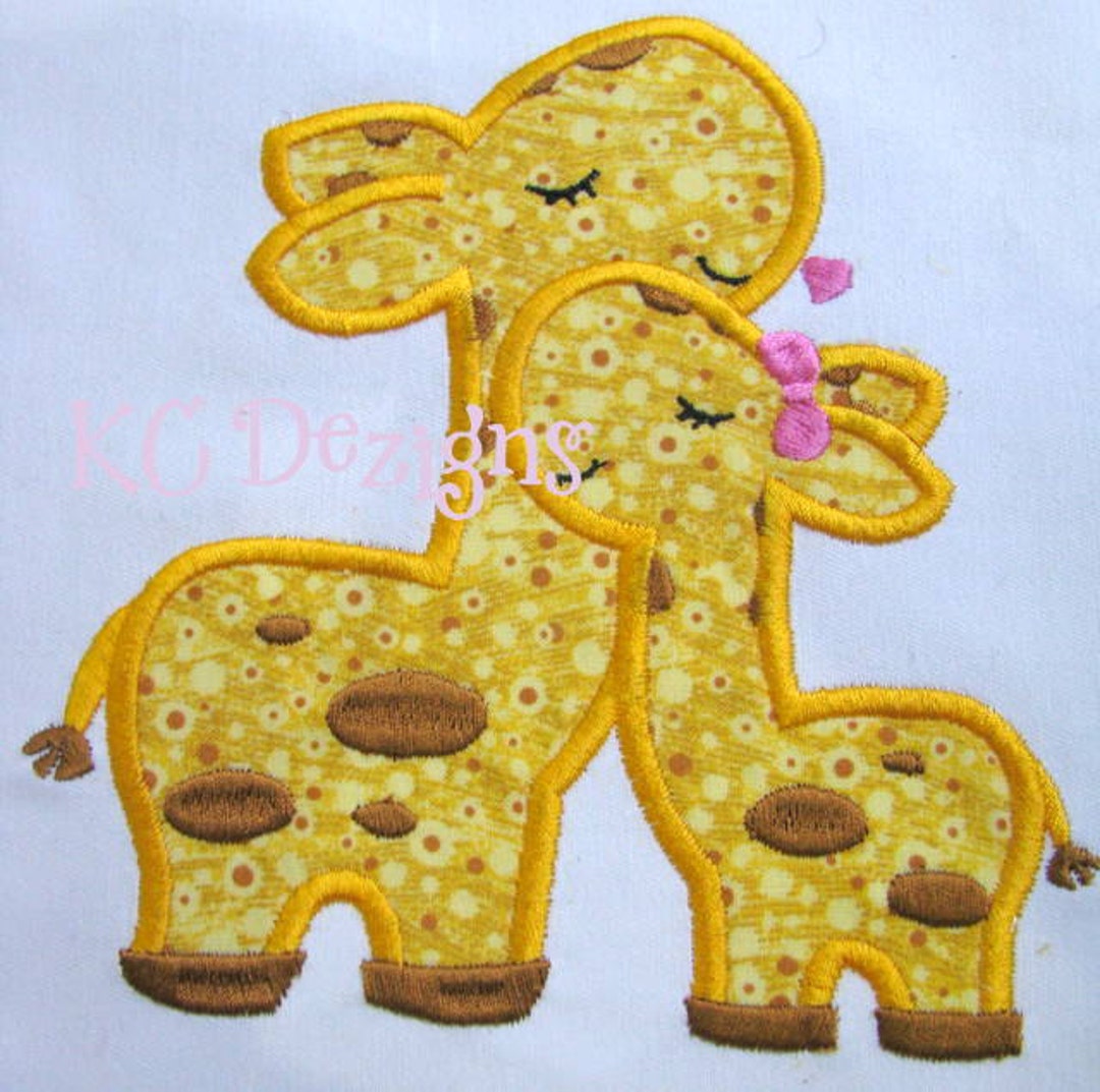Mommy and Baby Giraffe Machine Applique Embroidery Design - Mommy Baby ...