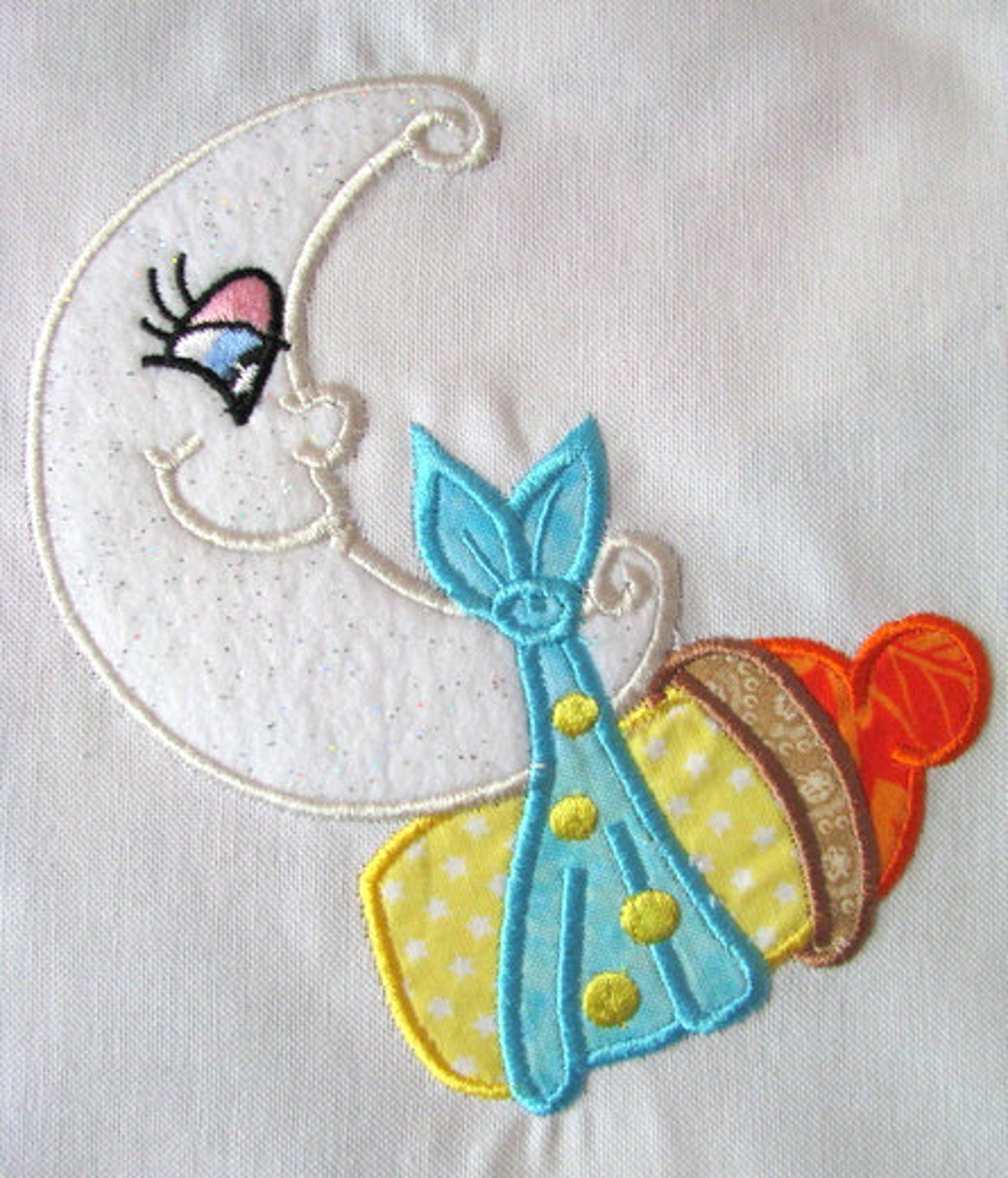 My Little Moon Machine Applique Embroidery Design Moon With - Etsy