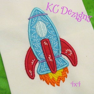 Space Rocket Machine Applique Embroidery Design - Space Rocket Applique ...