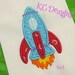 Space Rocket Machine Applique Embroidery Design Space Rocket Applique ...