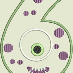 Silly Monster Number 6 Machine Applique Embroidery Design - Silly ...