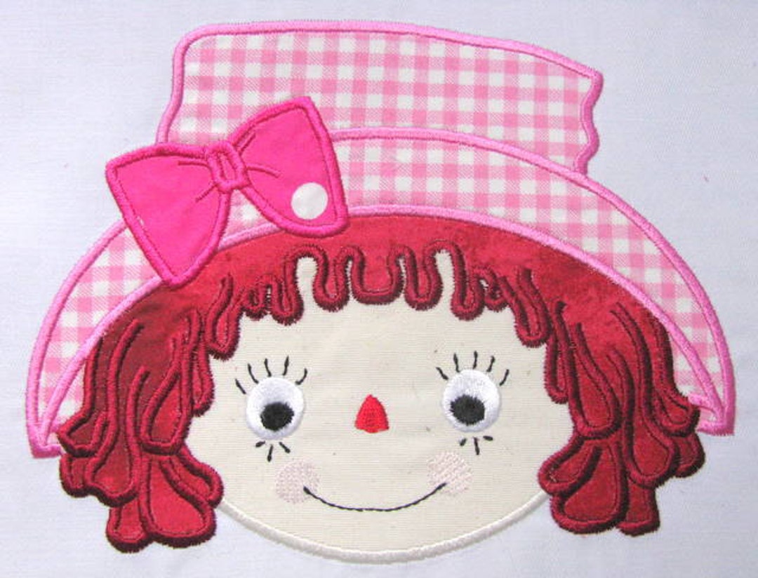 Raggedy Ann Faces 01 Machine Applique Embroidery Design - Raggedy Ann ...