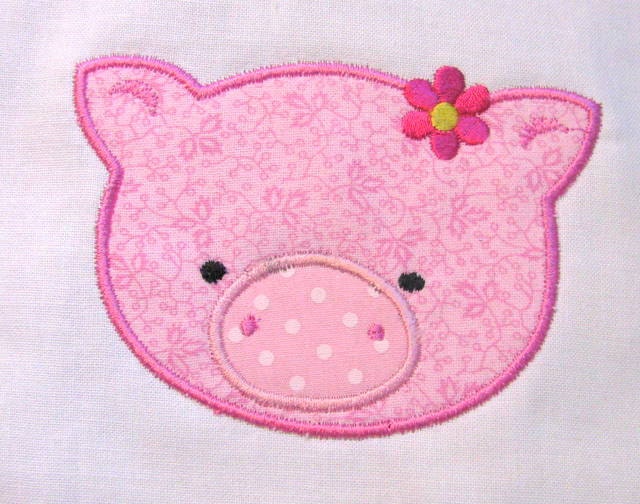 Pig Face 01 Machine Applique Embroidery Design Pig Face - Etsy
