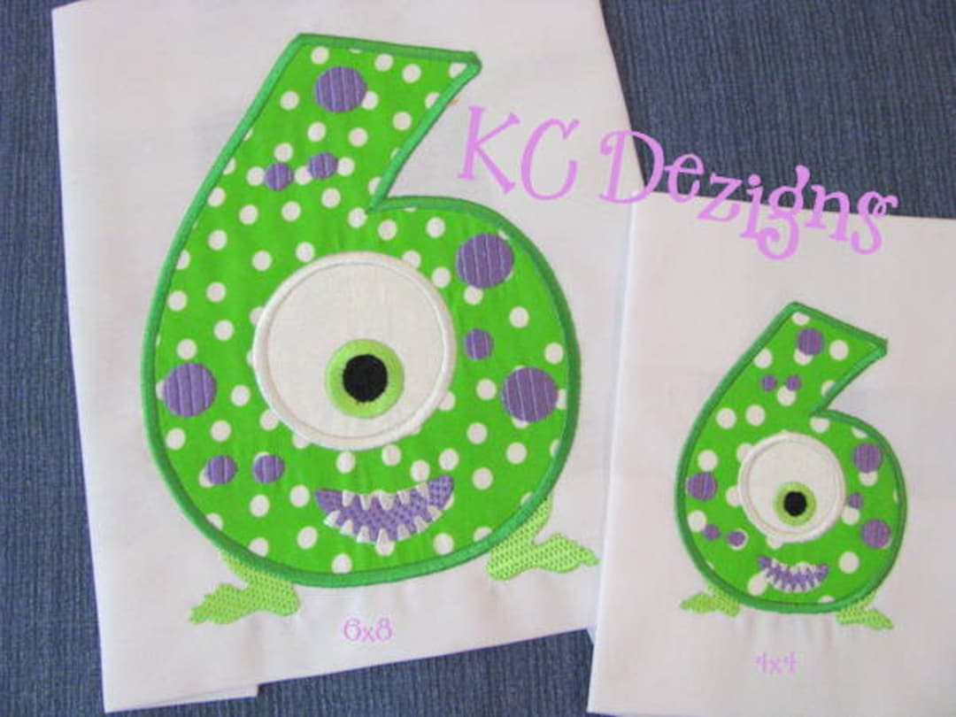 Silly Monster Number 6 Machine Applique Embroidery Design - Silly ...