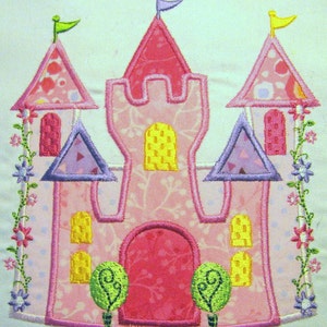 Princess Castle Machine Applique Embroidery Design - Princess Castle ...