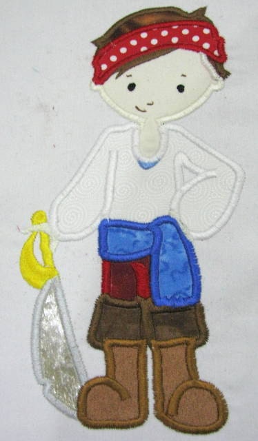 Pirate Boy 2 Machine Applique Embroidery Design Pirate Boy | Etsy