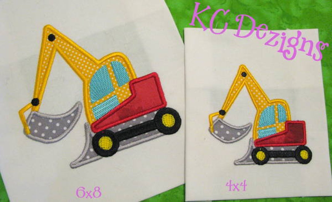 Bulldozer Machine Applique Embroidery Design - Bulldozer Embroidery ...