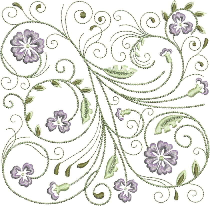 Fabuflower Blocks Machine Embroidery Design Floral Block - Etsy