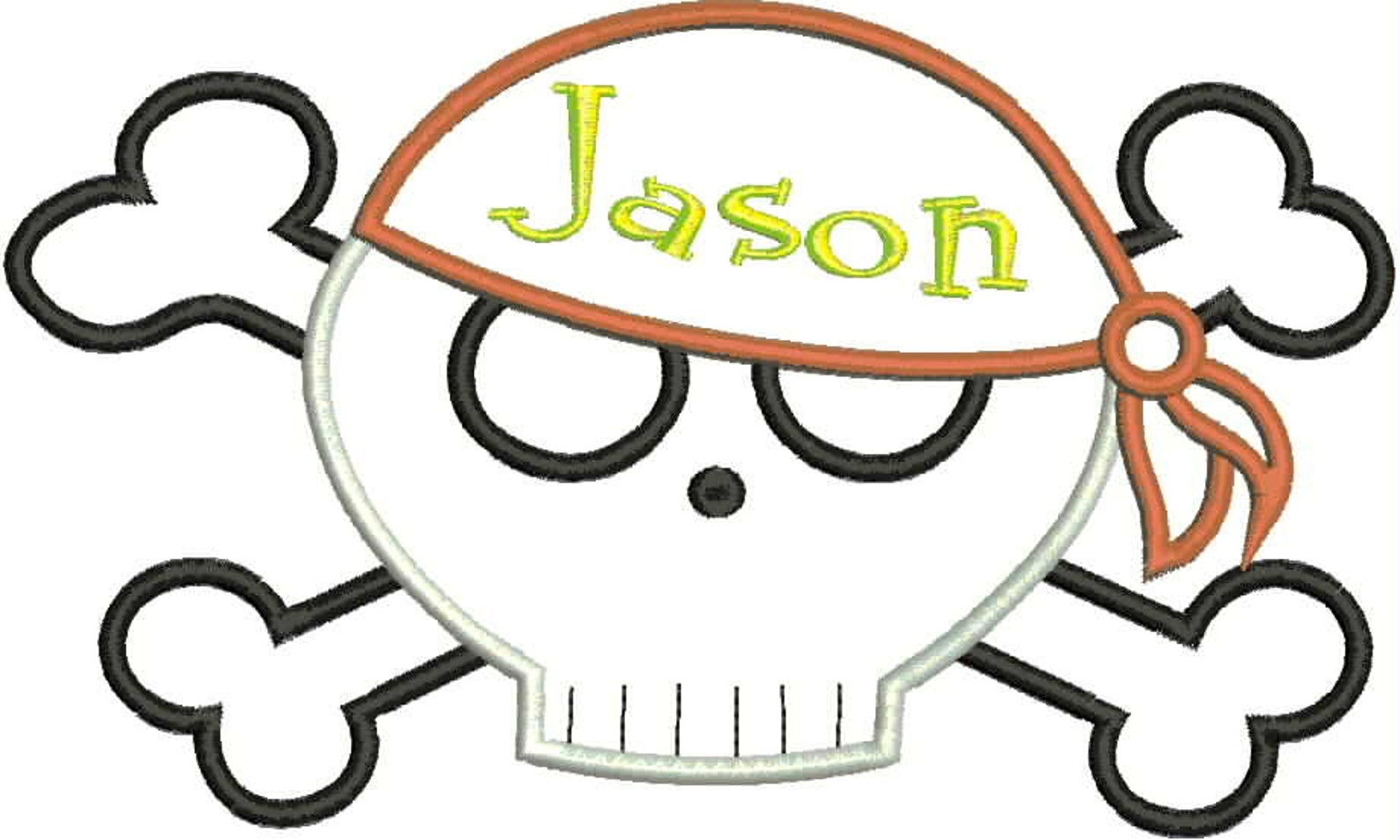 Pirate Skull 02 Machine Applique Embroidery Design Pirate | Etsy