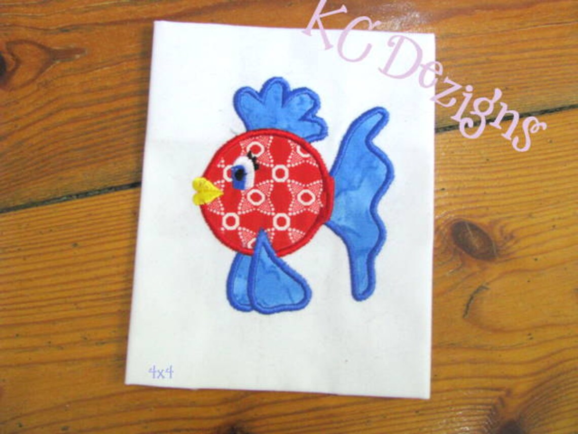 Cute Fish 01 Machine Applique Embroidery Design - Fish Applique Design ...