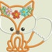 Baby Fox With Flowers Machine Applique Embroidery Design Baby Fox ...