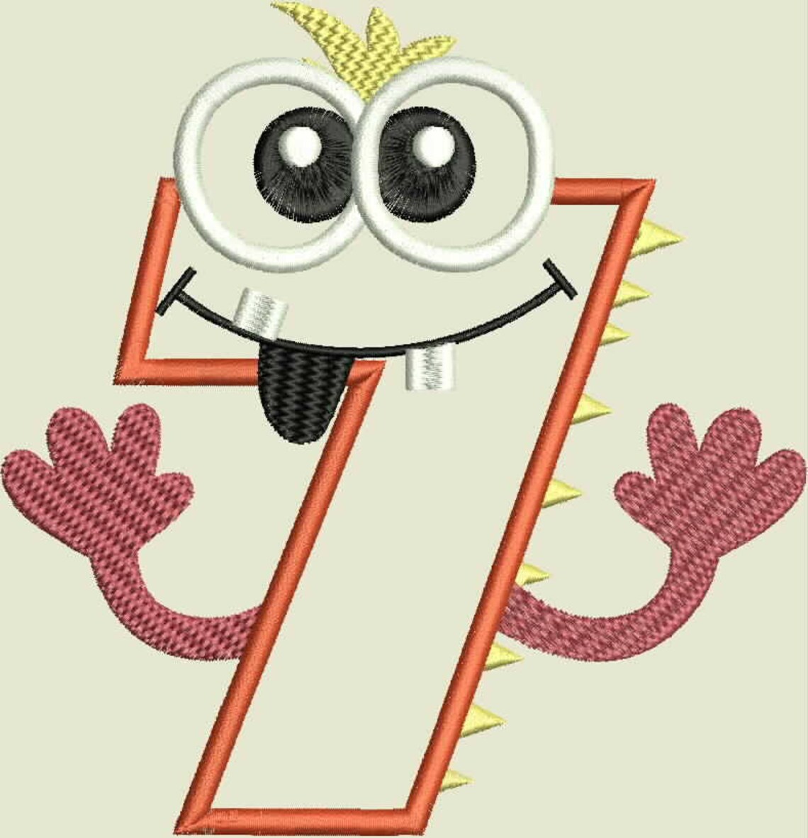 Silly Monster Number 7 Machine Applique Broderie Design - Etsy France
