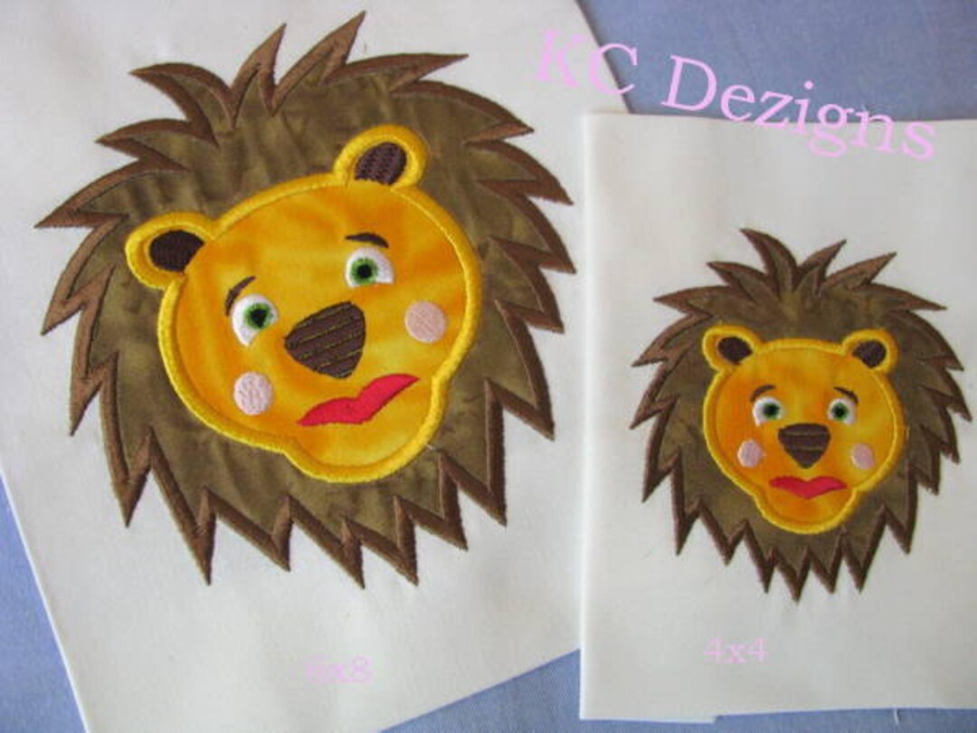 Lion Face Machine Applique Embroidery Design - Lion Face Applique ...