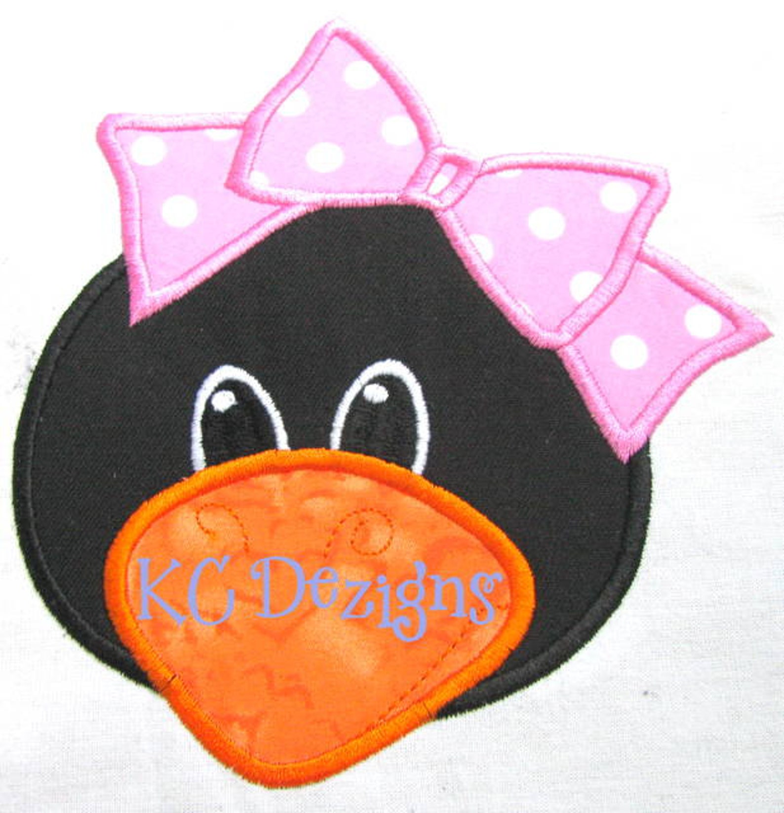 Summertime Crow With Bow Machine Applique Embroidery Design - Etsy