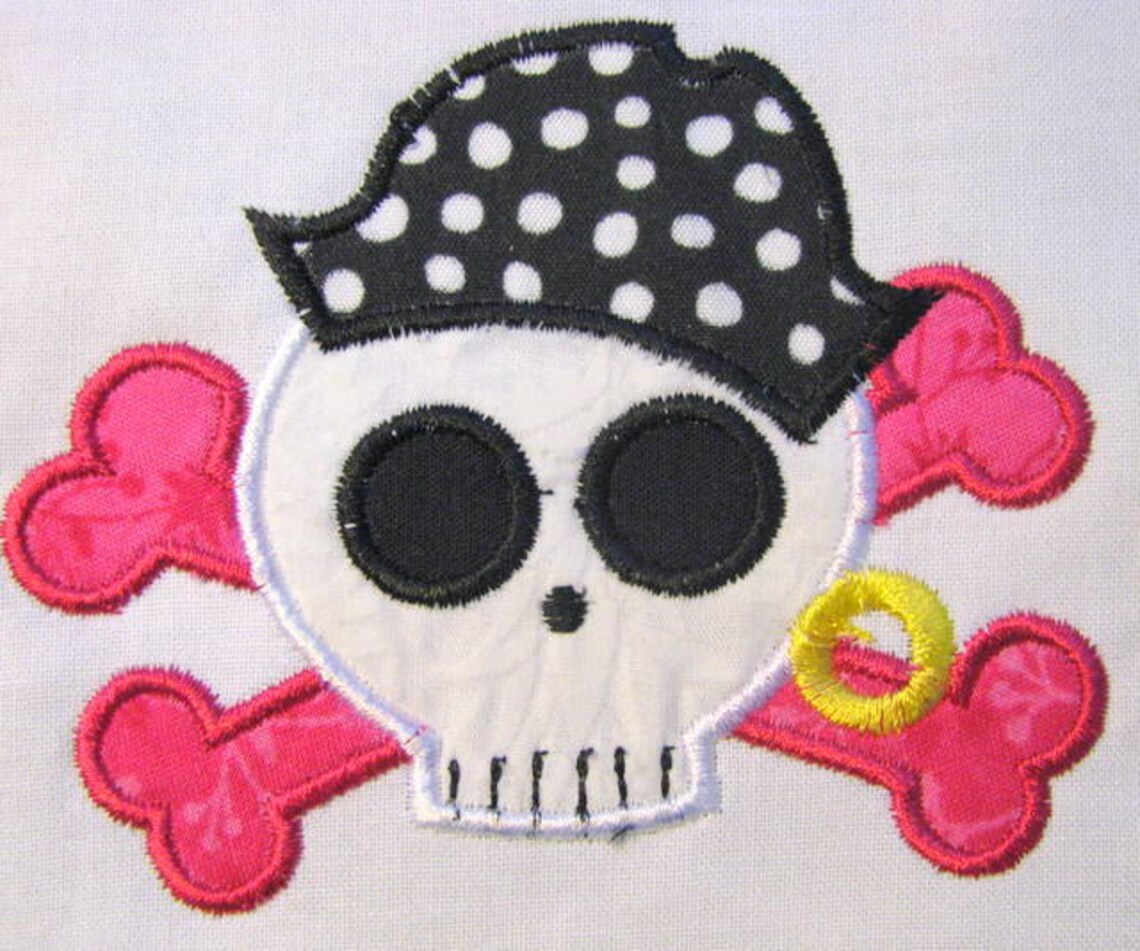 Pirate Skull 01 Machine Applique Embroidery Design Pirate - Etsy
