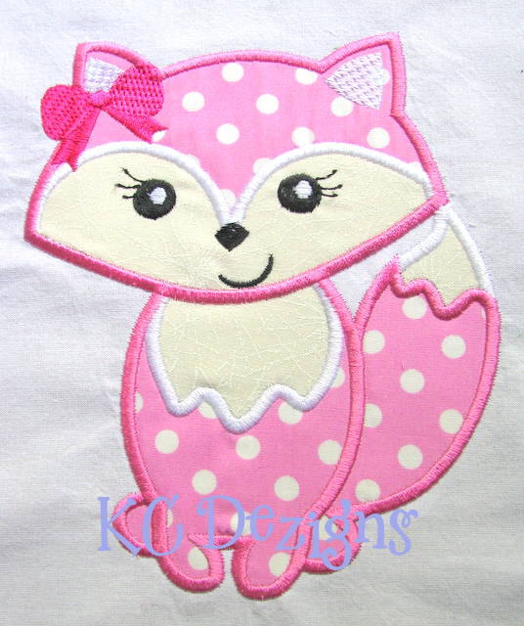Girly Fox Machine Applique Embroidery Design - Girly Fox Applique ...