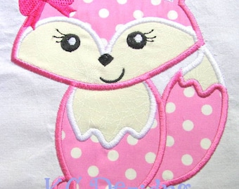Girly Fox Machine Applique Embroidery Design Girly Fox - Etsy