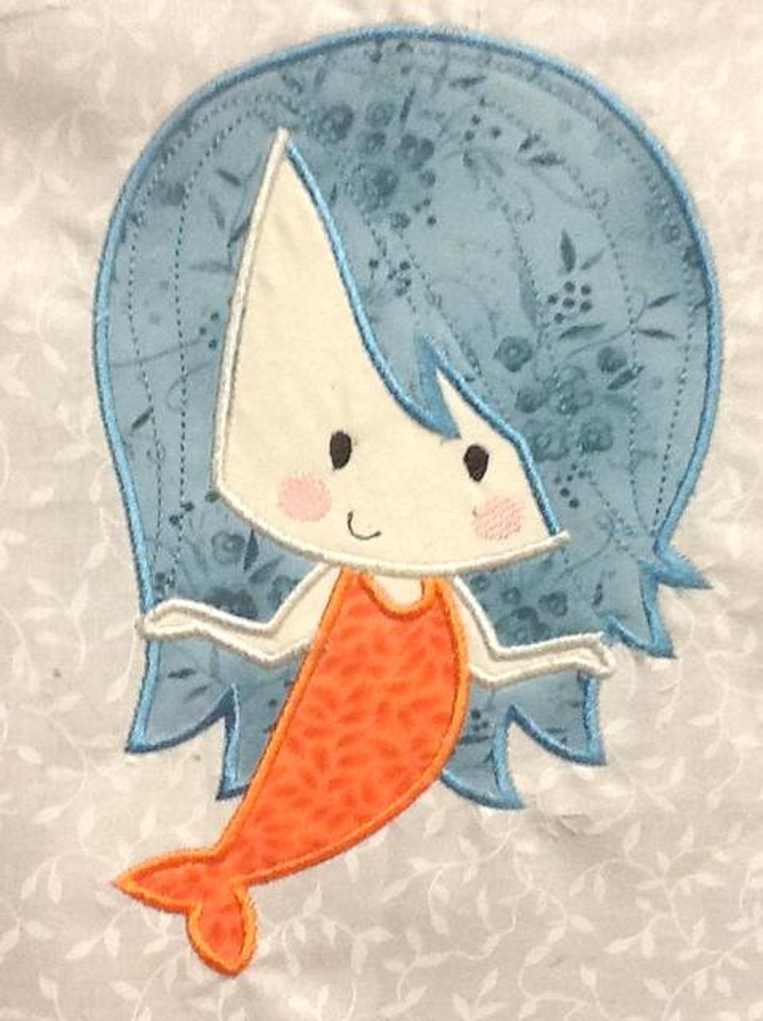 Cute Baby Mermaids 01 Machine Applique Embroidery Design - Baby Mermaid ...