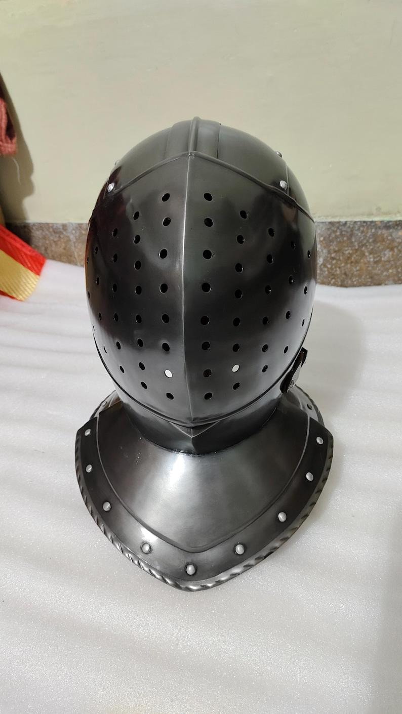 Handmade Medieval Great Bascinet Helmet Steel Knight Armor Reenactment ...