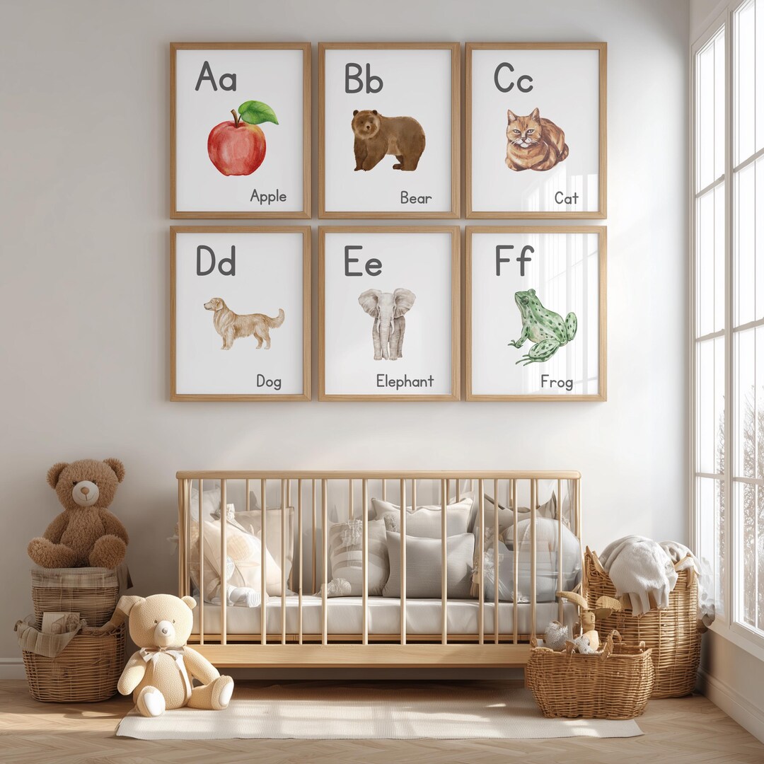 Watercolor Alphabet Posters | ABC Nursery, Classroom Decor (digital ...
