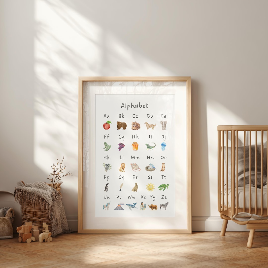 Watercolor Alphabet Poster | Kids Nursery, Classroom Decor (PDF ...