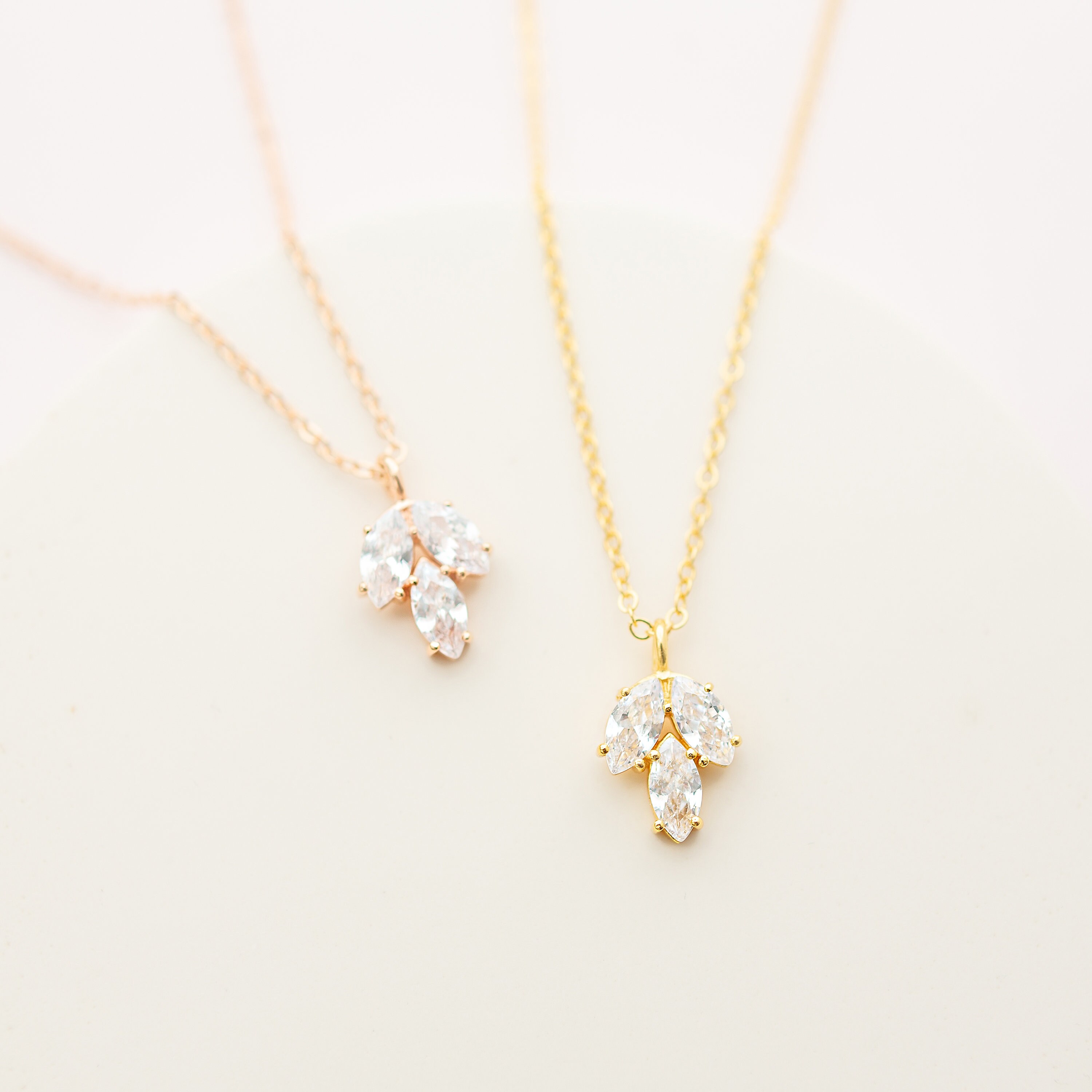ANNA NECKLACE // Gold Crystal Wedding Necklace, Gold Crystal Necklace ...