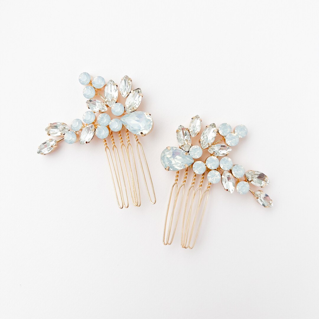 MALLORY // Gold Opal Wedding Hair Combs, Wedding Hair Accessories ...