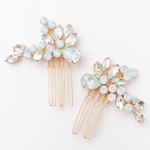 MALLORY // Gold Opal Wedding Hair Combs, Wedding Hair Accessories ...