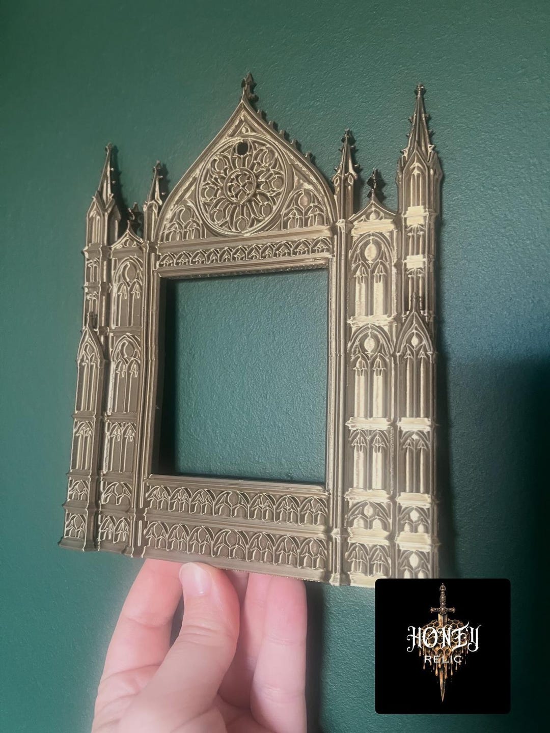 Gothic Cathedral Picture Frame - Antique Gold 3D Printed Decor - Etsy