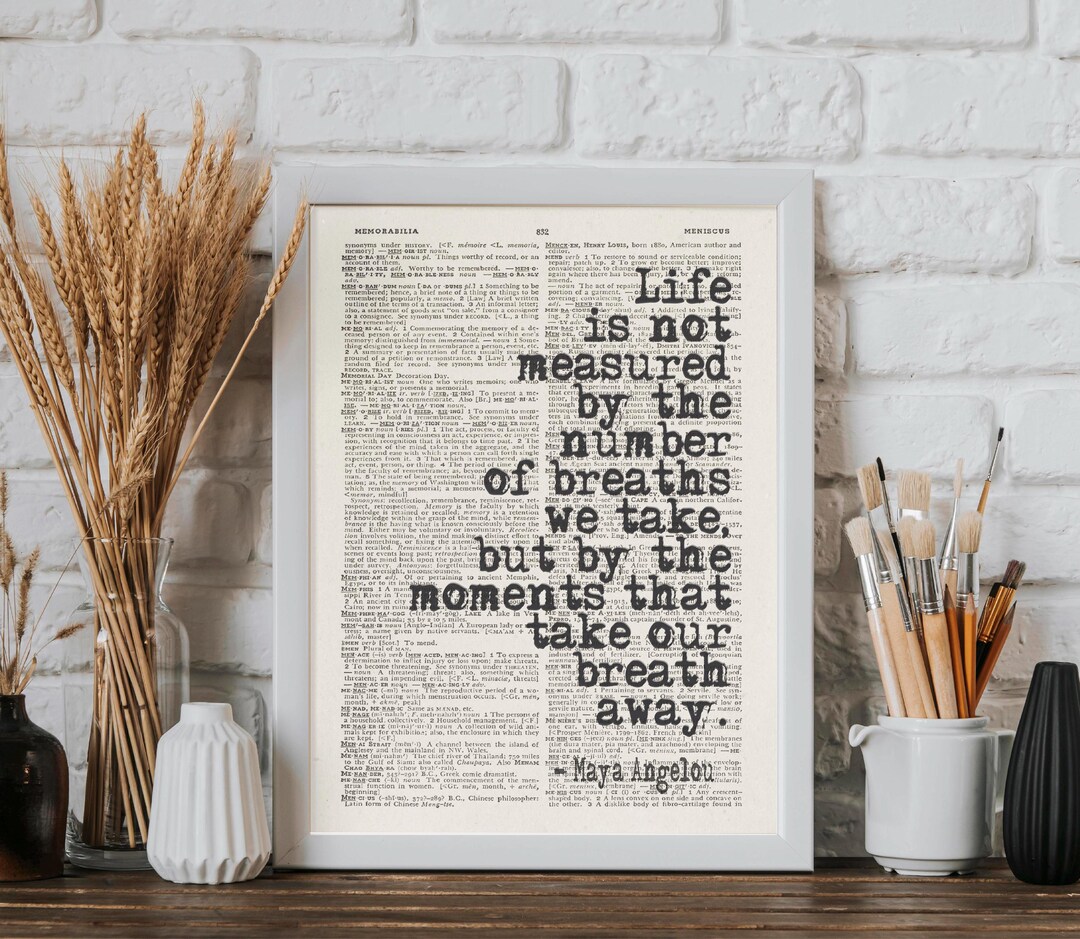Maya Angelou Reading Quote Print | Dictionary Page Art Unique Literary ...