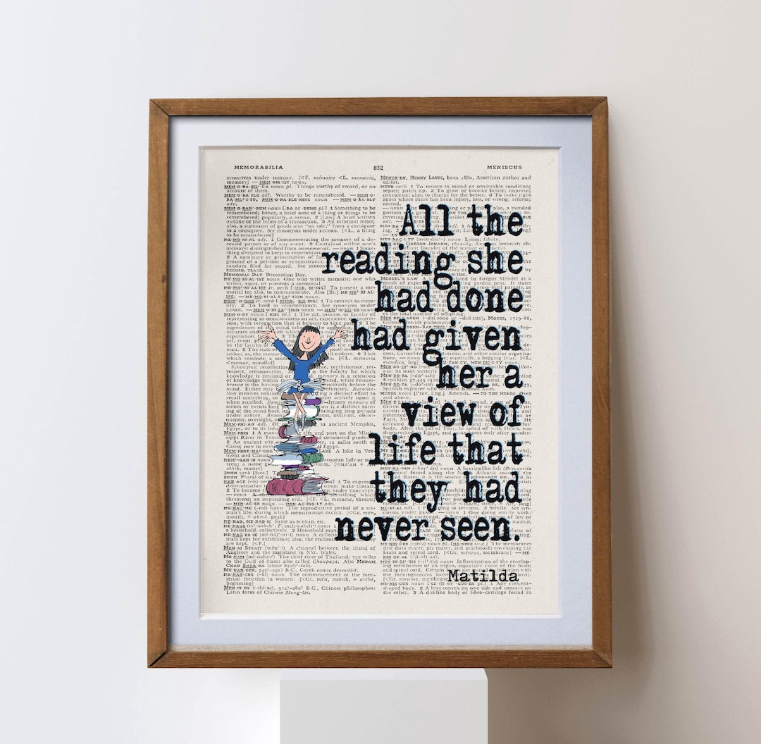 Matilda Roald Dahl Quote Print | Vintage Dictionary Art - Etsy