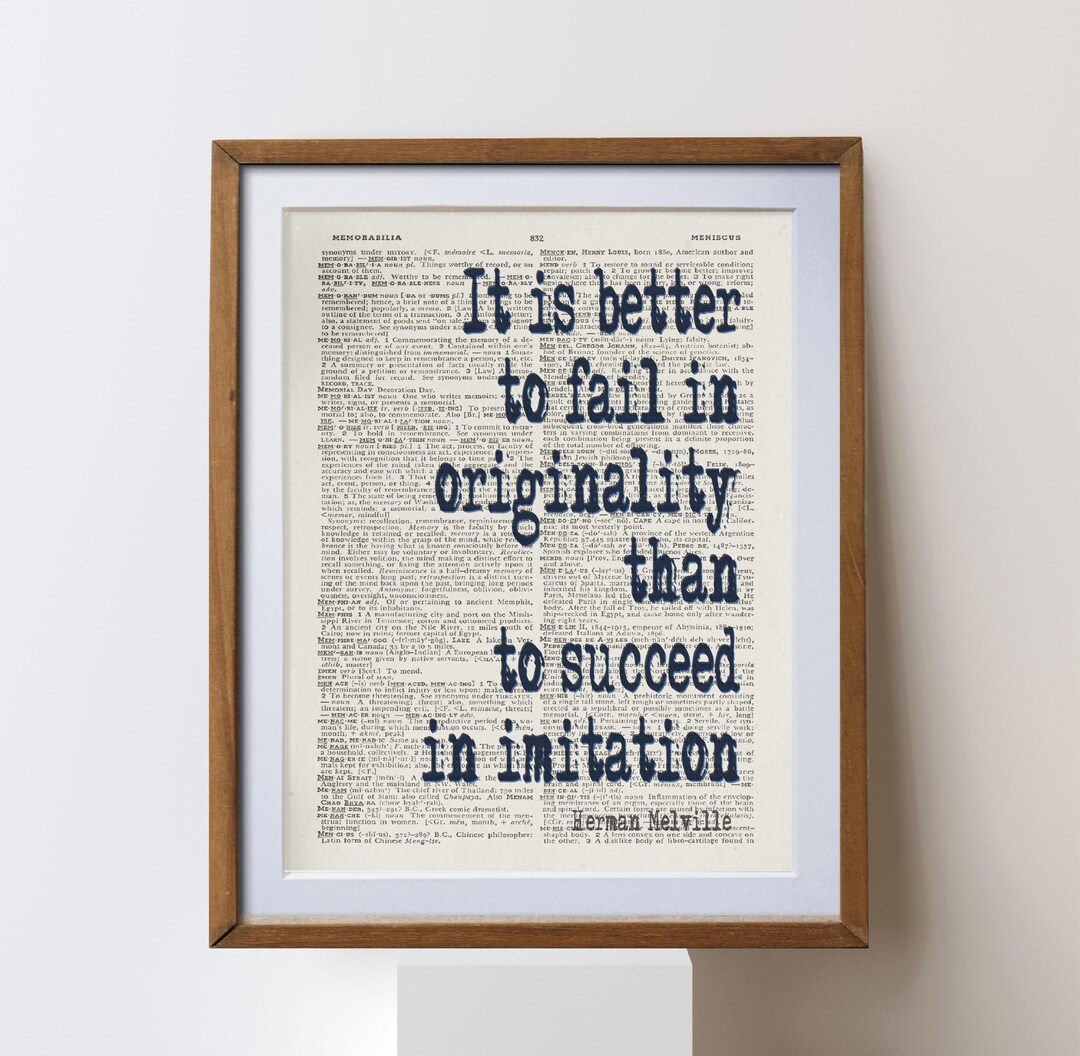 Herman Melville Moby Dick Quote Print | Dictionary Page Art Unique ...