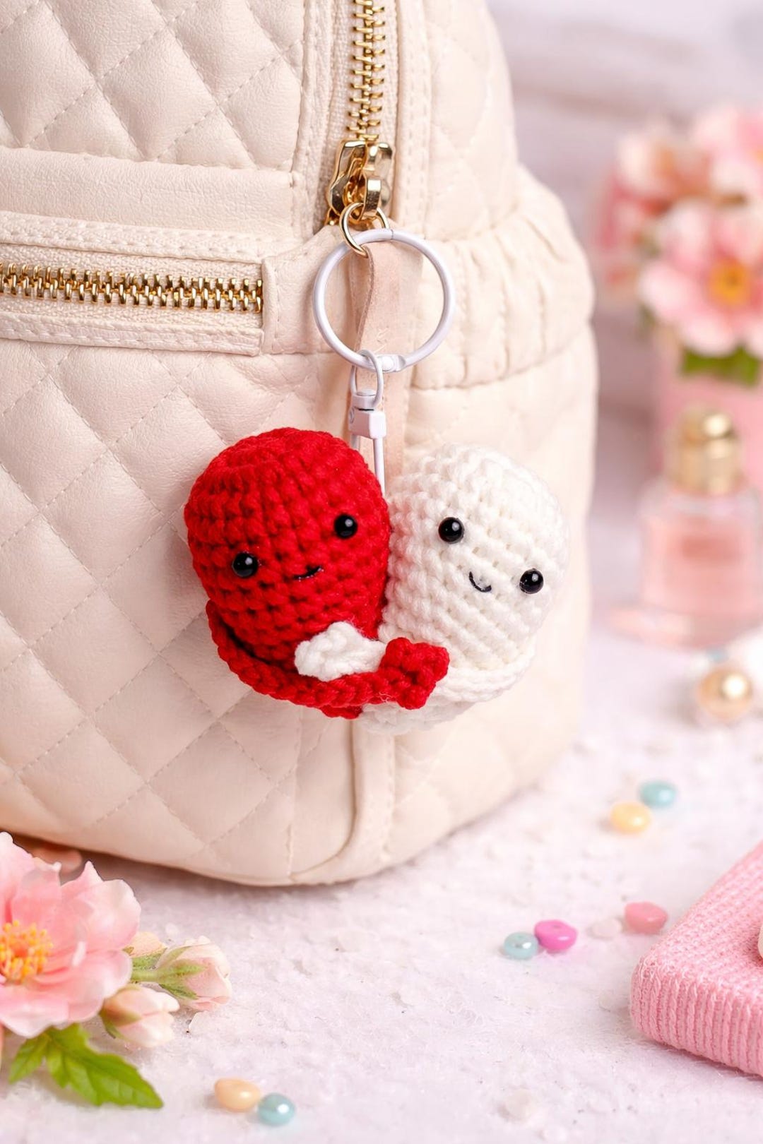 Hugging Heart Amigurumi Crouchet Pattern | Heart Keychain | Couple Gift ...