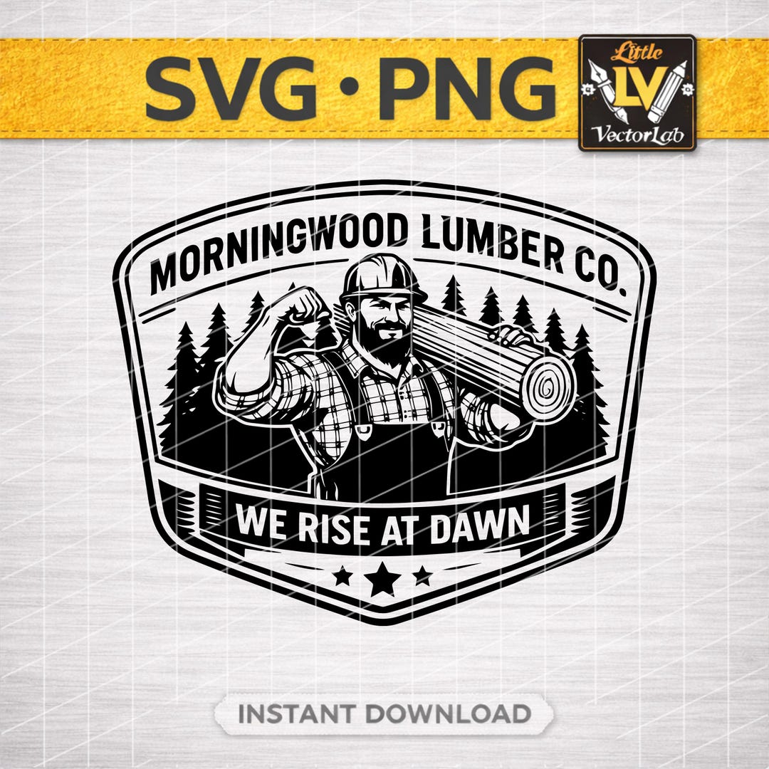 Funny SVG Morningwood Lumber Co PNG Vintage Lumberjack Patch Logo | Men ...