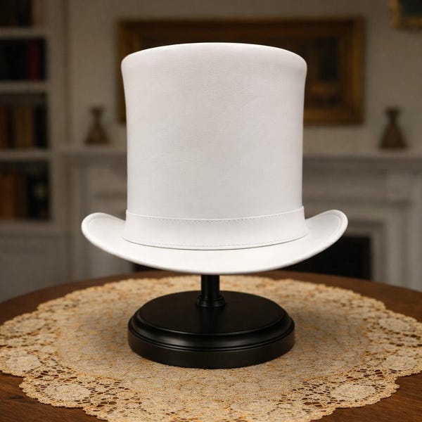 White Tall Top Hat - Etsy