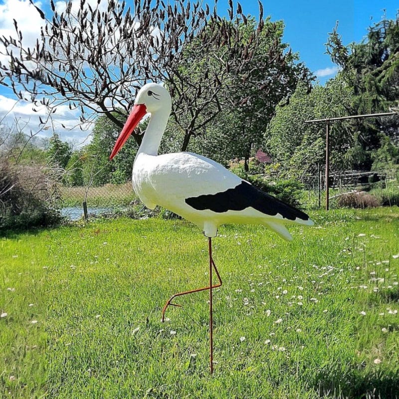 Garden Stork Statue - Etsy UK