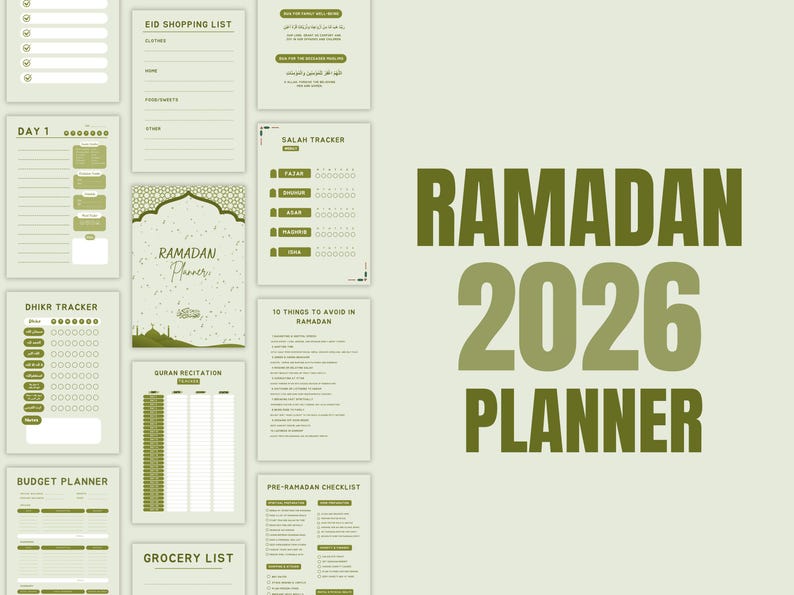 Ramadan Planner 2026 Printable | Ramadan Journal & Organizer (digital ...
