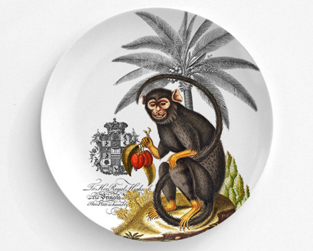 Monkey Plate, Monkey, Kitchen, Decorative Plate, Gift, Dinner Plate - Etsy
